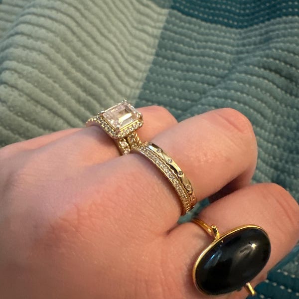 2 Rings Set, Stackable Rings, Eternity Rings, Silver Rings, Bezel Ring ...