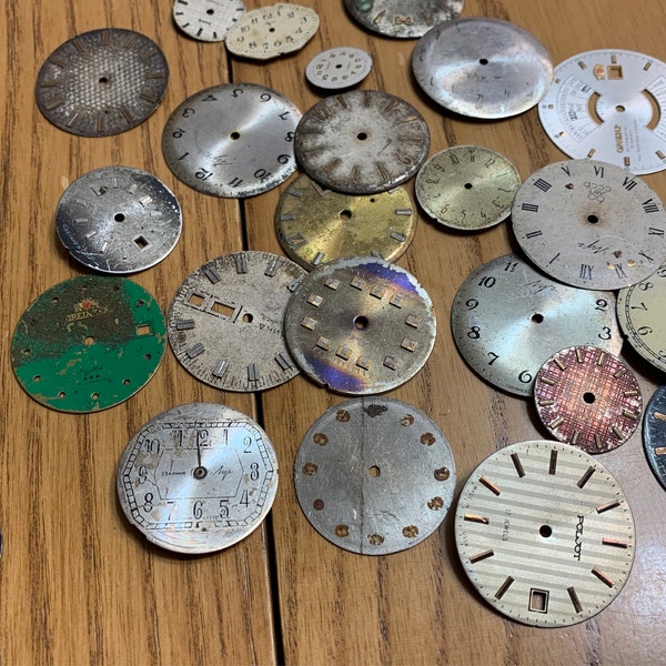 Vintage Watch Face Dials - Set of 20 - Old Watch Parts, Junk Journal ...