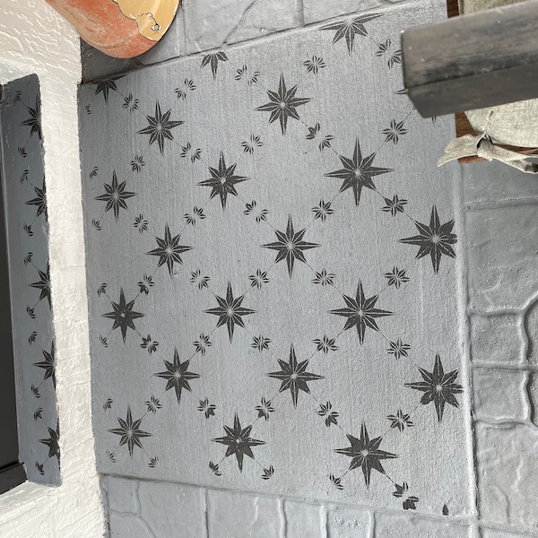 Star Tile Stencil- Geometric Cement TILE STENCIL for Painting Tiles - Reusable Tile Stencils for ...