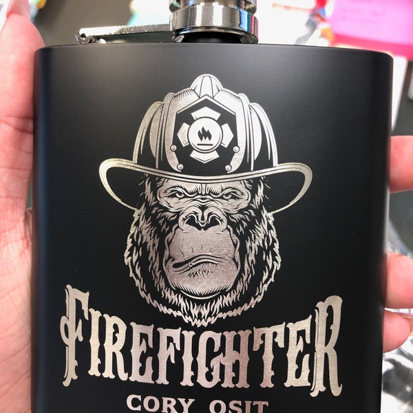 Personalized Flask, Firefighter Gift, Gift for Doctor, Gift for Police ...