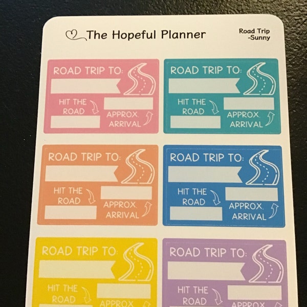 Road Trip Tracker Planner Stickers - Trip Planning Sticker Sheets ...