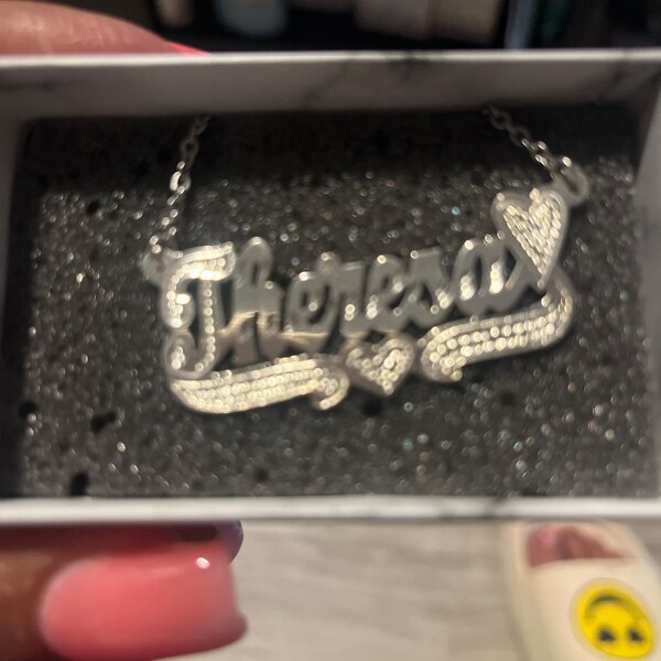 Personalized 14K Gold Plated Single Plate Name Necklace Classic 80s 90s ...