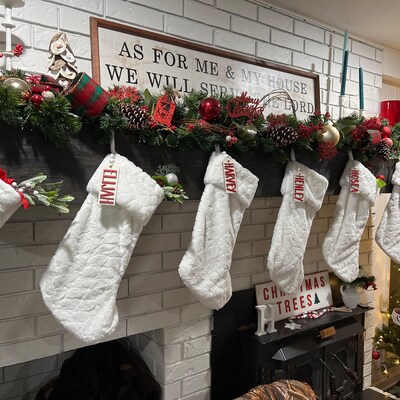 Personalized Christmas Stocking Tag, Stocking Tag With Beads, Country ...