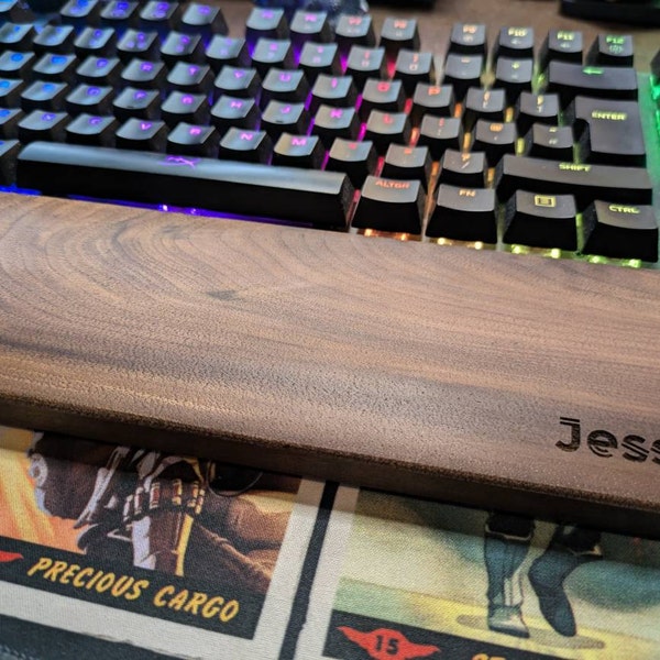Personalized Luxurious Walnut Keyboard Wrist Rest, Mechanical Keyboard ...