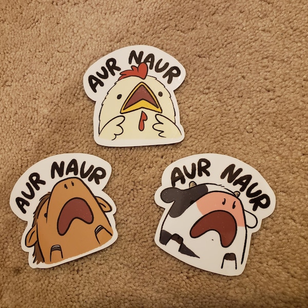 Aur Naur Cute Sticker | Series 2 | Funny Sticker | Cow Chicken Horse ...