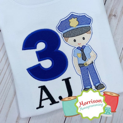Police Light Fill Applique Design 5x7 Design Embroidery Applique ...