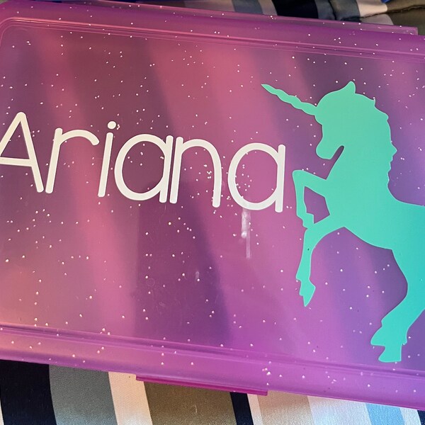 Back to School Mermaid & Unicorn Girls Personalized Pencil Box School ...