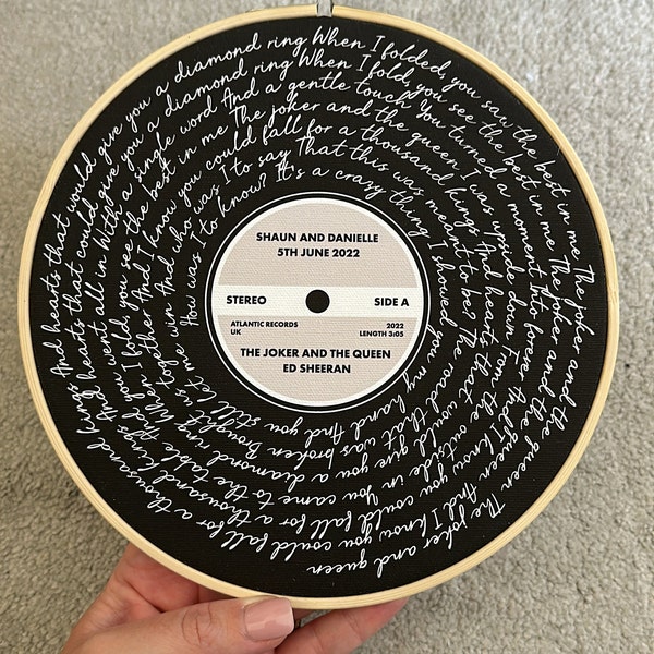 Personalised Song Sheet Music Notes Lyrics Print | 1st, 2nd Anniversary ...