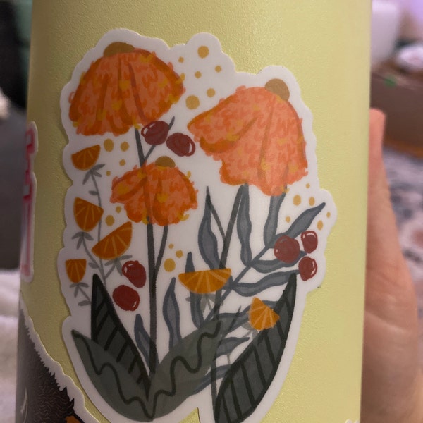 Watercolor Flower Sticker, Illustrated Flower Sticker, Flower Stickers ...