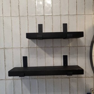 Custom Size Floating Wooden Shelves With Brackets Hardware Included ...