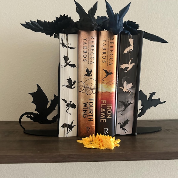 Dragon Bookend Set | Decorative Book Ends | Chapter Art Bookends | 3D ...