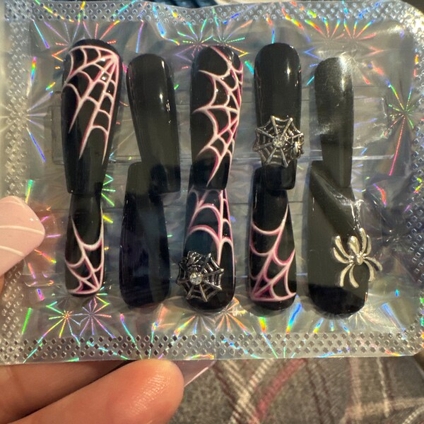 Gloomy Cutie Reusable Luxury Gel Press-on Nails, Y2K Nails, Gloomy Bear ...