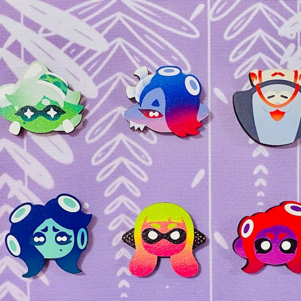 SALE Splatoon Hotlantis IDL Deep Cut off the Hook Squid Sisters Wooden ...