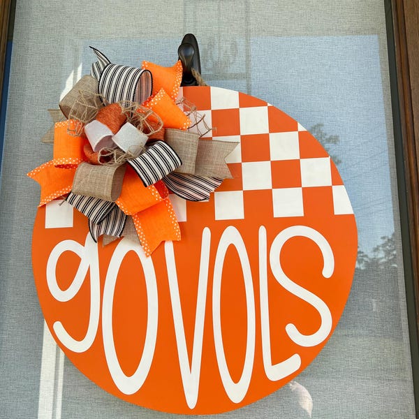 Vols Door Hanger, Tennessee Door Wreath, Front Door Decor, College Door ...