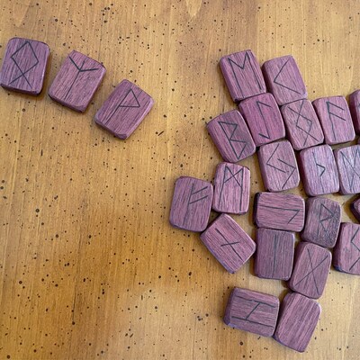 Wooden Runes Set With Woodburned Elder Furthark Alphabet Viking Runes ...