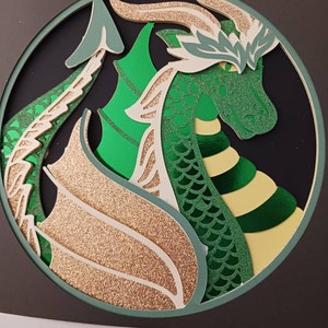 3D DRAGON SVG Shadow Box Svg for Cricut for Silhouette - Etsy