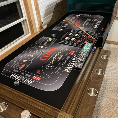 Practice Craps Table Backboard/ Throwing End With Chip Rails/ - Etsy