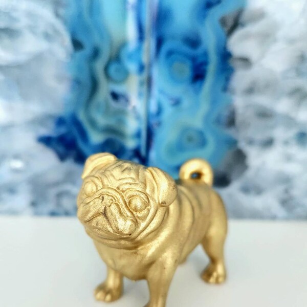 Hare Rabbit Gold 3D Printed Miniature Mini Figure Figurine Gift Desk Cute Meme Animal Collection ...