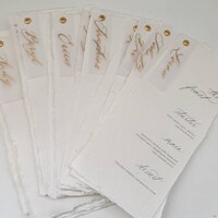 Ethereal Wedding Dinner Menus on Handmade Paper / Party Dinner Menu ...
