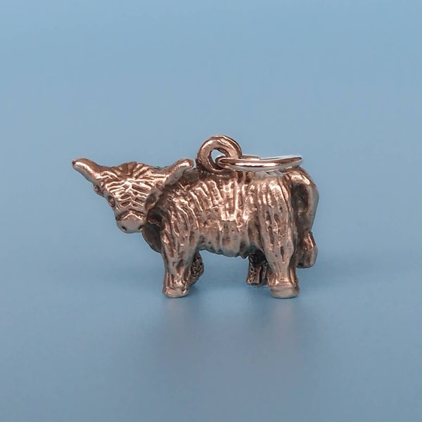 Sterling Silver Scottish Angus Highland Cow Charm - Etsy