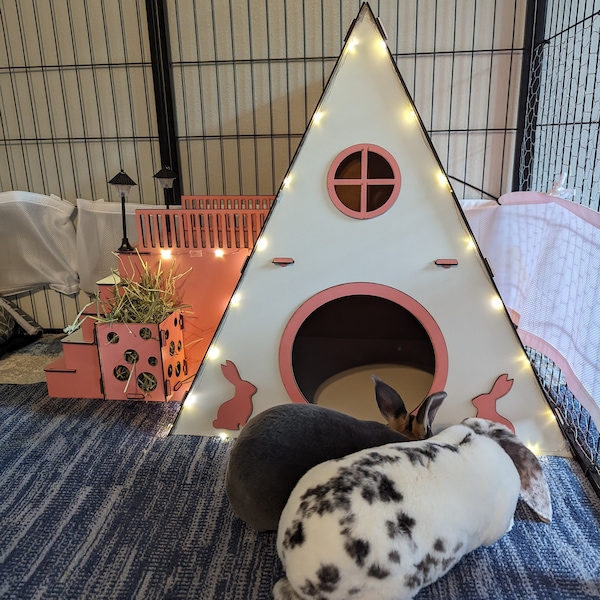 Modern Two-story Rabbit House: Indoor Bunny Castle - Etsy