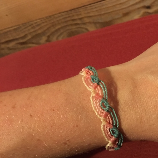 Macrame Bracelet, Waxed String Bracelet, Surfer Bracelet, Beach ...