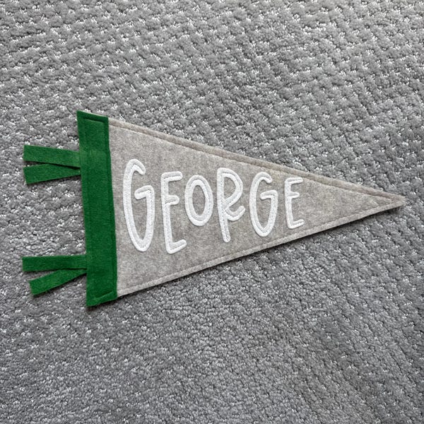 Embroidered Baby Custom Name Pennant | Personalized Baby Nursery Decor ...