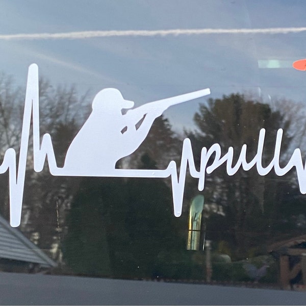Skeet Sport Trap Shooting Heartbeat Lifeline Decal Sticker for Auto ...