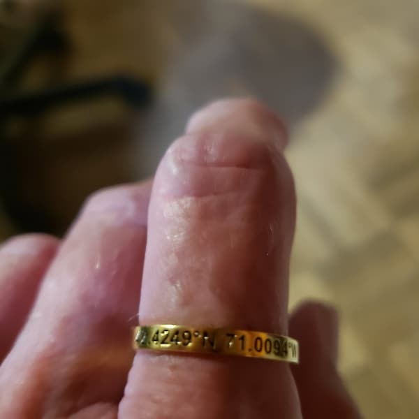 Custom Location Coordinates Ring • Dainty Coordinates Stackable Band ...