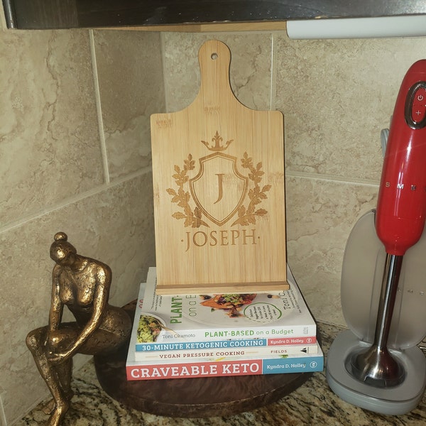 Cookbook Stand, Cook Book Holder, Kitchen Tablet Stand, Personalized ...