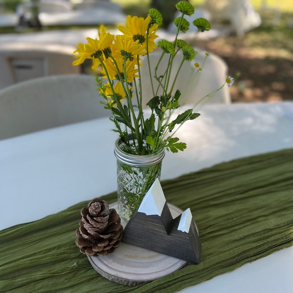 Wooden Mountains | Centerpieces | 3 Peak | Rustic Table Numbers ...
