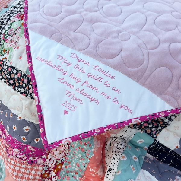 Custom Embroidered Quilt Label, Personalized Quilt Label on Fabric ...