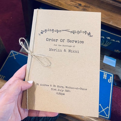 25 X Vintage/rustic Wedding 'lindsay' Order of Service Covers ivory or ...