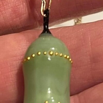 Monarch Chrysalis Pendant, 24k Gold and Artisan Glass. A Gift With ...