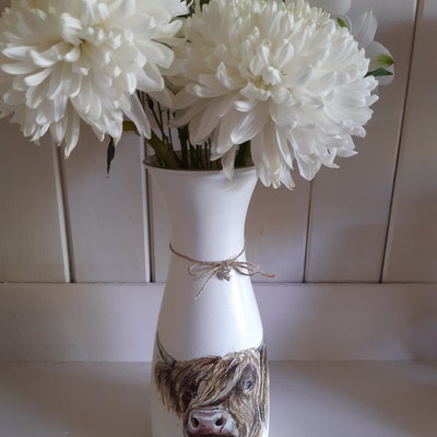 Highland Cow Vase. Tall and Short Dumpy Vase, With the Head or Body ...