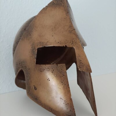 300 Spartan Helmet Mask Prop Costume Cosplay brown Patina - Etsy