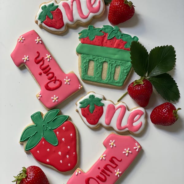 Fast Shipping! Strawberry Number One Cookie Cutter. First Birthday ...