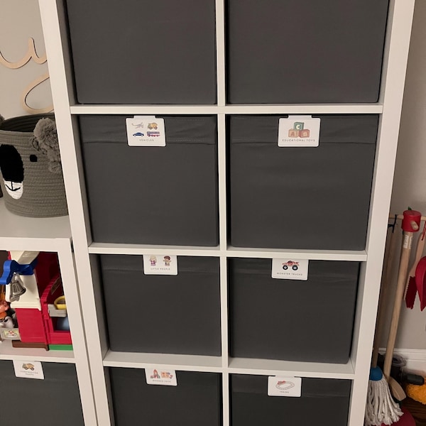 Toy Bin Labels, Playroom Organization, Playroom Labels, Trofast, Cube ...