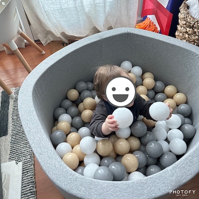 Large Square Ball Pit 400 Balls Included Gray, Pit Ball Kids, Pit Ball ...