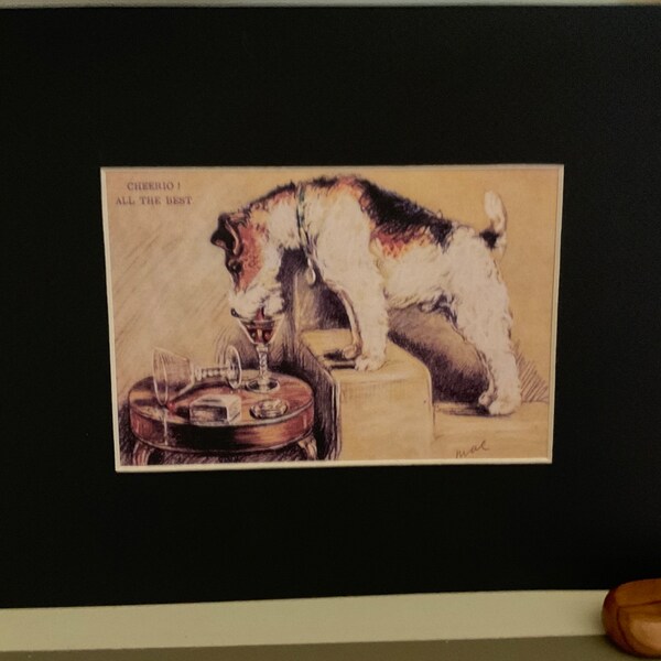 German Shorthaired Pointer Sketch Custom Matted 1963 Vintage Art ...