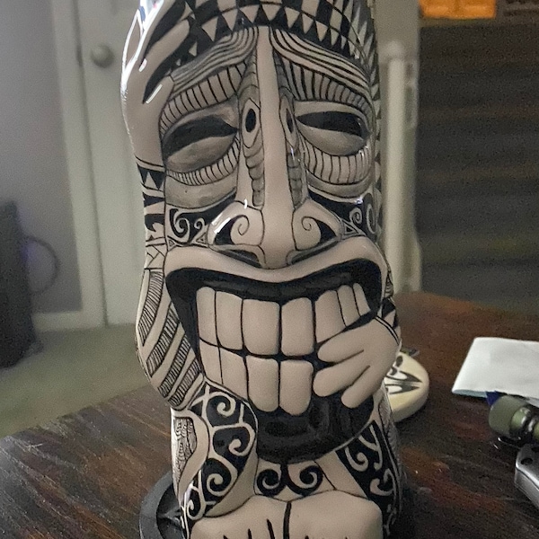 Handpainted Tiki Mug Drinkware || Tiki Style Mug || Ceramic Tiki Cups ...