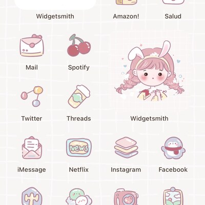 50 Icon Cute Small Girl Ios Icons Pack, iPhone Theme, App Cover, Icons ...