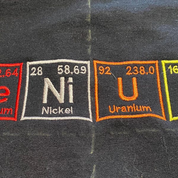 Lettering GENIUS Machine Embroidery Design - Periodic Table Embroidery ...