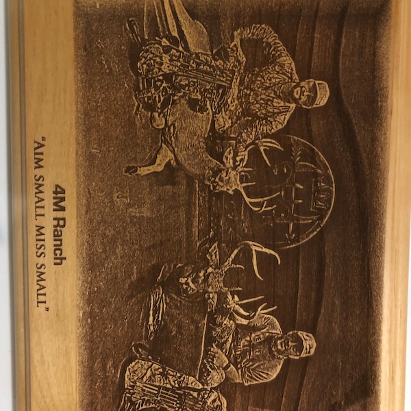 Personalized Laser Engraved Hunting Photo on Red Alder Wood Plaque - Etsy