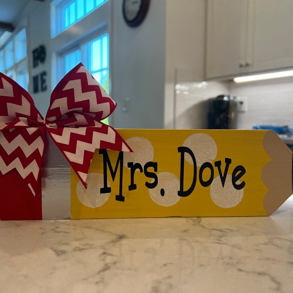 Personalized Giant Pencil Teacher Desk Name Plate - Etsy