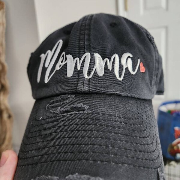 Mimi Hat | Distressed Baseball Cap OR Ponytail Hat | Customize Your ...