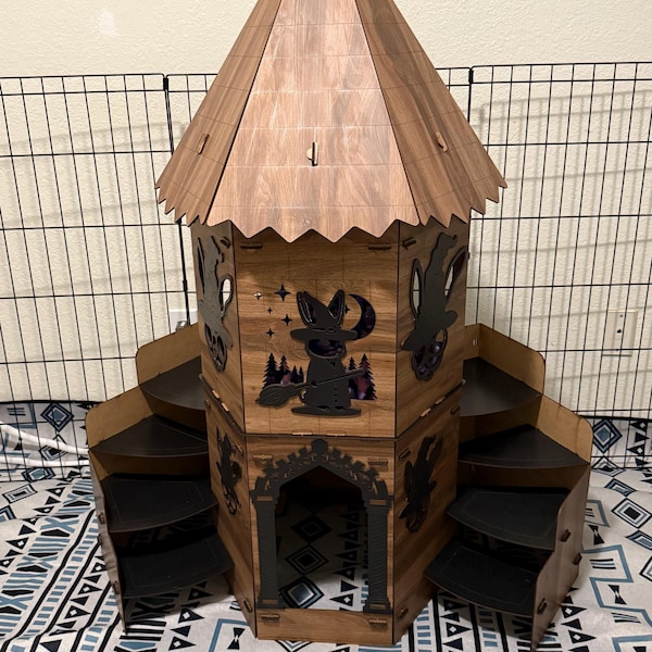 Large Wizard Rabbit Tower: A Magical Nest | Medieval Design Bunny ...