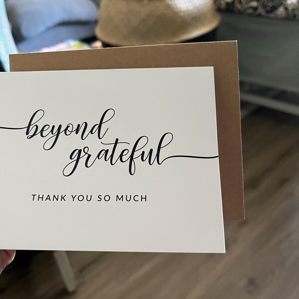 Beyond Grateful Thank You Cards, Thank You Letter for All Events ...