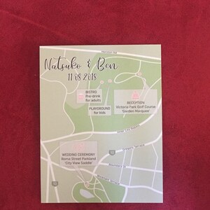 Custom Wedding Map Event Map Directions Locations | Etsy