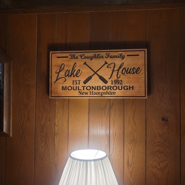 Custom Rustic Cottage Sign | Custom Engraved Lakehouse Sign | Outdoor ...